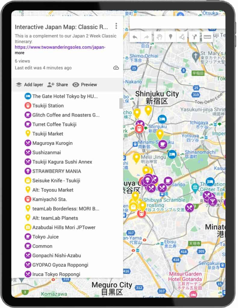 Interactive Japan Map: Classic Route | Two Wandering Soles